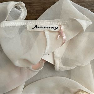YOCO | Tops | New Yoco Sheer Blouse Ivory | Poshmark